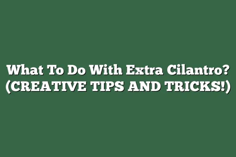 What To Do With Extra Cilantro? (CREATIVE TIPS AND TRICKS!) – Herb ...
