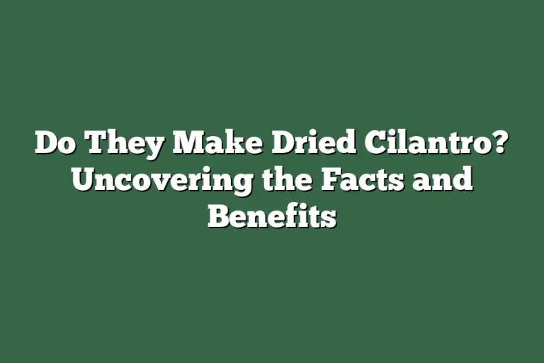 Do They Make Dried Cilantro? Uncovering the Facts and Benefits – Herb ...